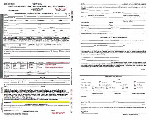 Police Citation Template